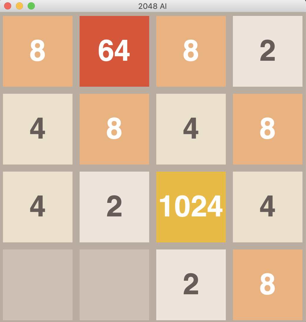 GitHub - mllejuly/2048-AI: Advanced version of classical game 2048 with Monte Carlo Tree Search.