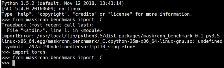 ImportError: ../maskrcnn_benchmark/_C.cpython-35m-x86_64-linux-gnu.so: undefined symbol ...
