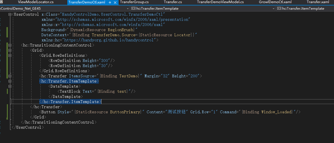 Transfer控件 Binding绑定数据后无法自动清除 · Issue #446 · HandyOrg/HandyControl · GitHub