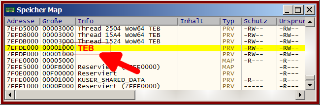 FeatureRequest: Im Memorymap Label TEB, PEB and ProcessHeap · Issue #1882 · x64dbg/x64dbg · GitHub