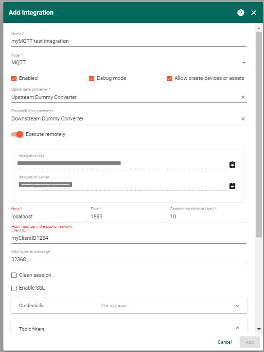 [Question] Error when adding remote MQTT integration - "Host must be in public network" · Issue ...