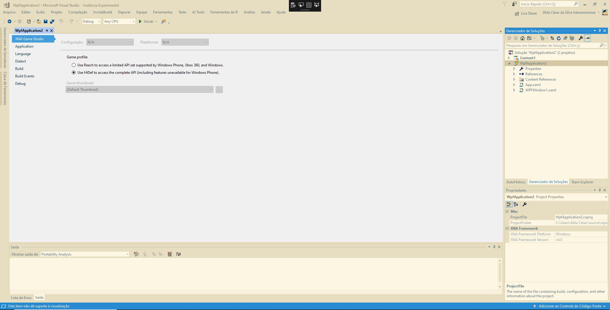 XSharp Visual Studio does not allow adding a property page, per project type guid, which depends ...