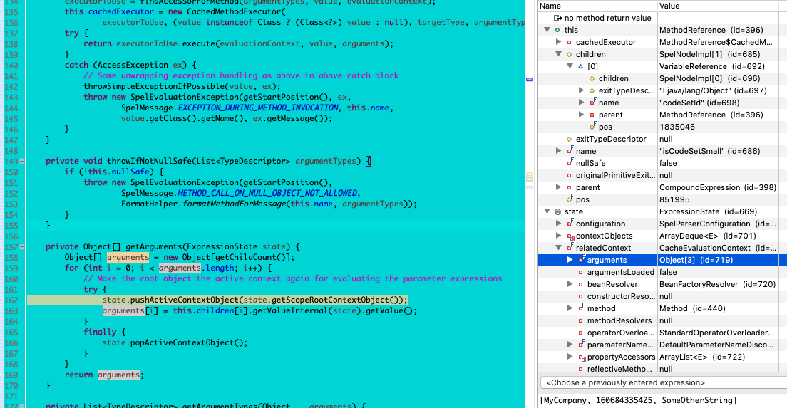 @Cacheable condition passes 'null' instead of method argument into the root.target method ...