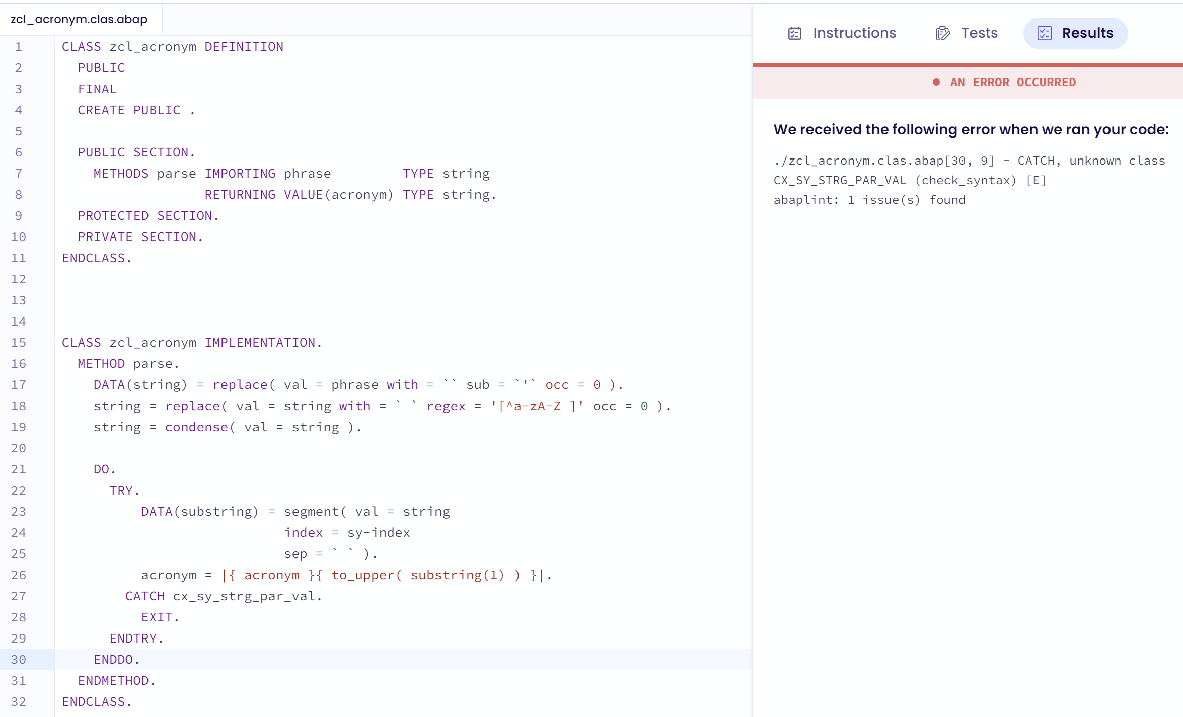 Acronym · Issue #233 · exercism/abap · GitHub