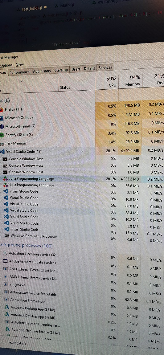Enormous Memory Usage · Issue 1443 · Julia Vscodejulia Vscode · Github