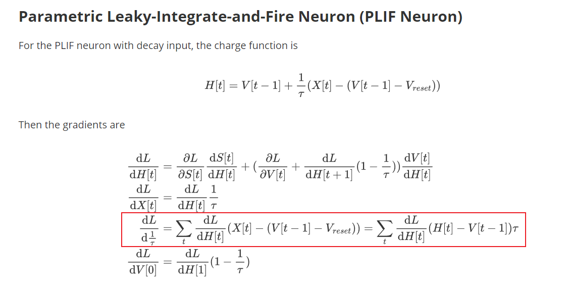 请教一下原文中公式的问题 · Issue #14 · fangwei123456/Parametric-Leaky-Integrate-and-Fire-Spiking-Neuron · GitHub