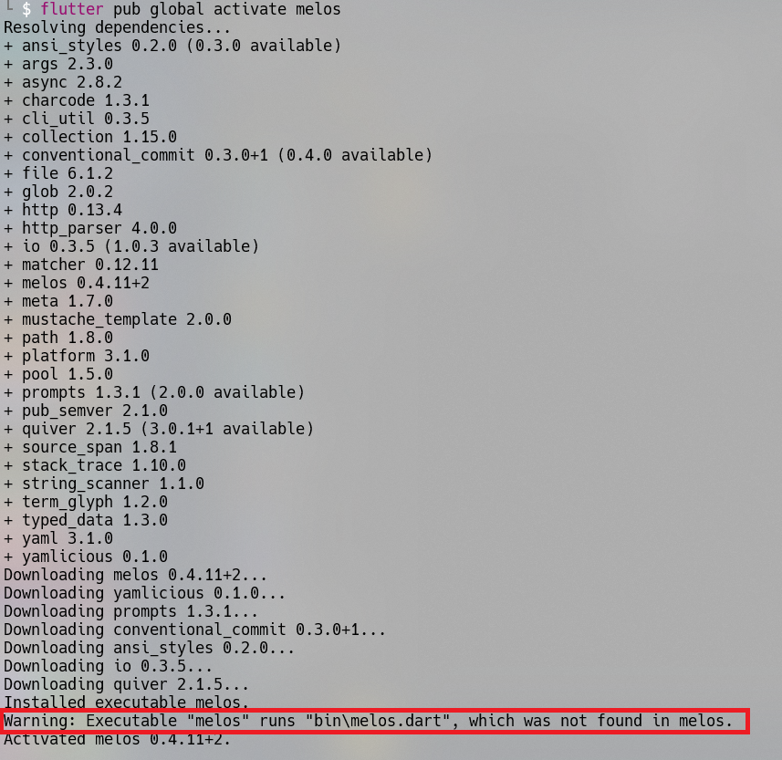 Melos no longer working after Flutter 2.8.0 · Issue #209 · invertase/melos · GitHub