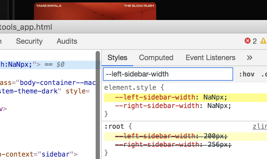 --left-sidebar-width and --right-sidebar-width set as 'NaNpx' · Issue ...