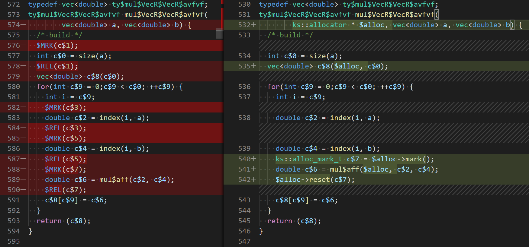 Pass allocator argument to C++ functions by dcrc2 · Pull Request #382 · microsoft/knossos-ksc ...