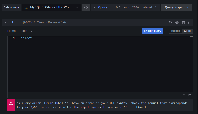 SQL Query wrong Manipulation · Issue #56784 · grafana/grafana · GitHub
