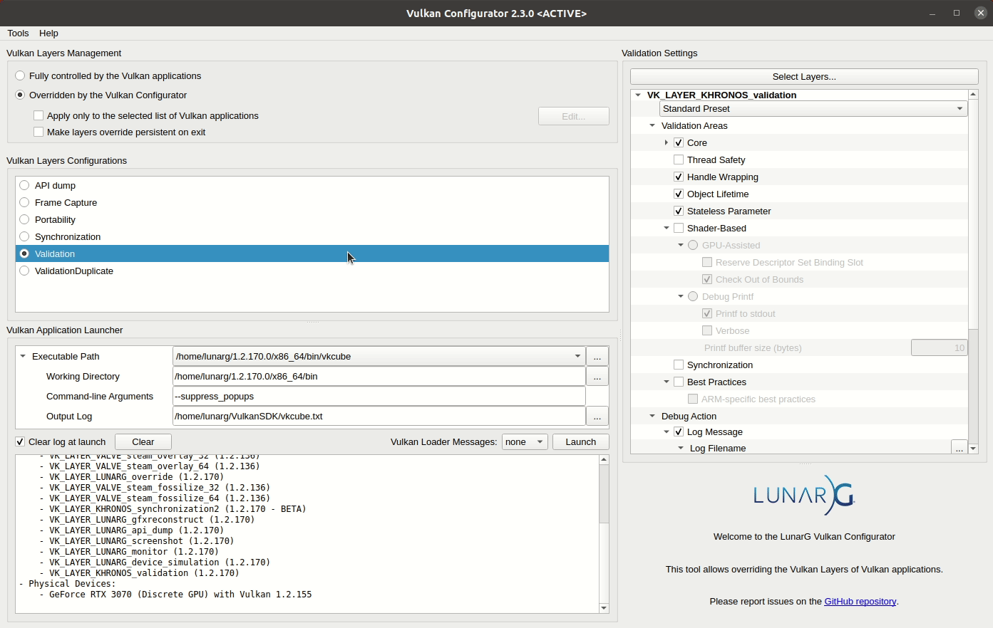 vkconfig: preset doesn't change when switching between duplicat layer configurations · Issue ...