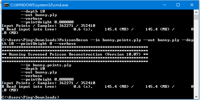 Doesn't get output file with version above or equal 9.0 · Issue #93 · mkazhdan/PoissonRecon · GitHub