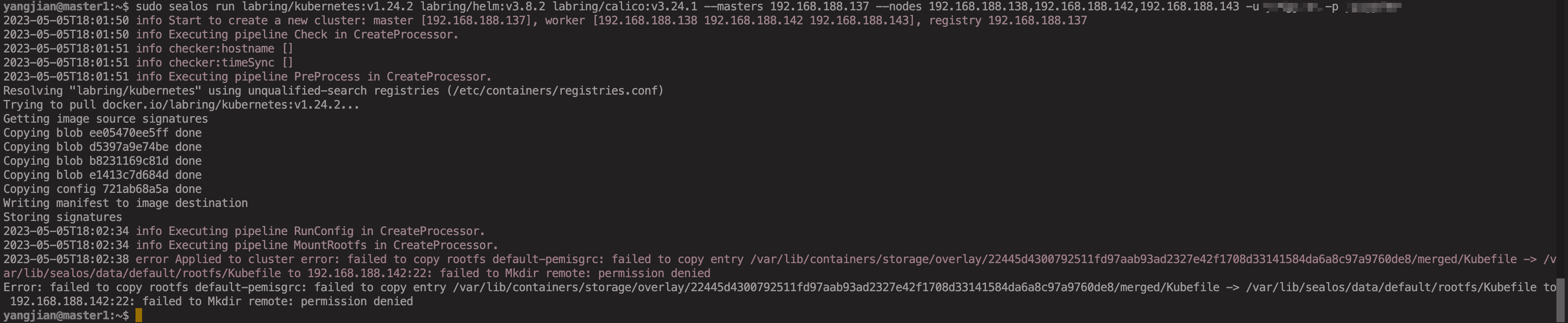 v1.24.x 安装失败 · Issue #3038 · labring/sealos · GitHub