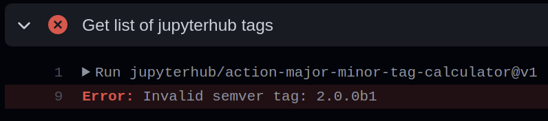 We tagged 2.0.0b1 - but the docker build/push workflow expected semver2 · Issue #3612 ...