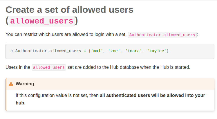 Authenticator config to toggle allowing users by default (when no other allow config is ...
