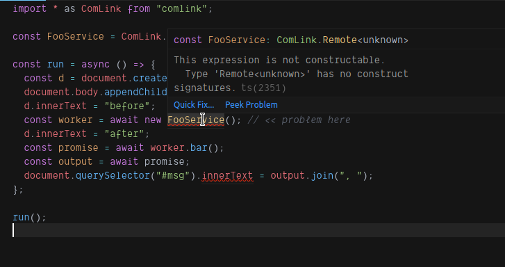 Typescript error · Issue #481 · GoogleChromeLabs/comlink · GitHub