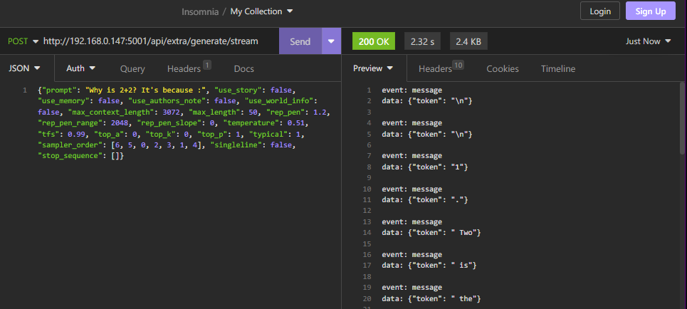 [BUG] Stream API dumps HTTP Header into body after closely consecutive requests · Issue #321 ...