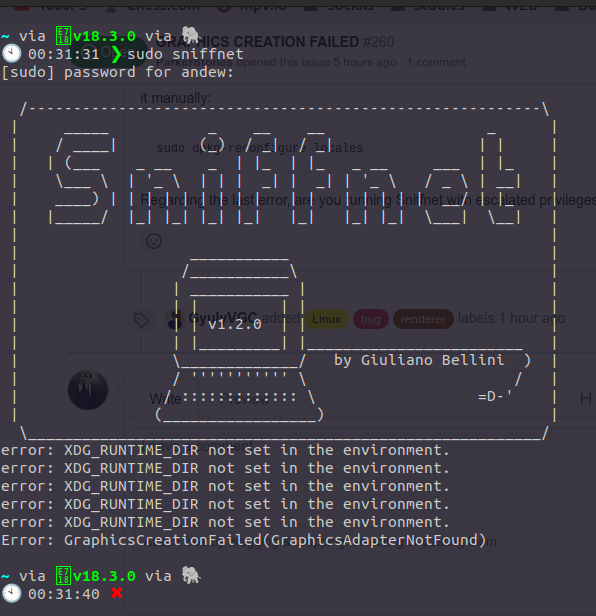 GRAPHICS CREATION FAILED · Issue #260 · GyulyVGC/sniffnet · GitHub