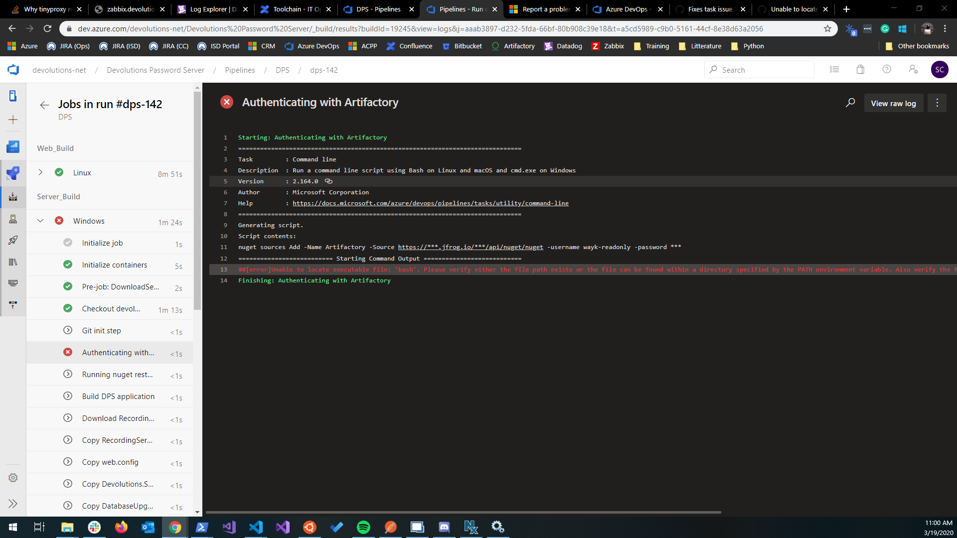 Commandline Task Failing After Update From 21650 To 21652 Unable To Locate Executable File