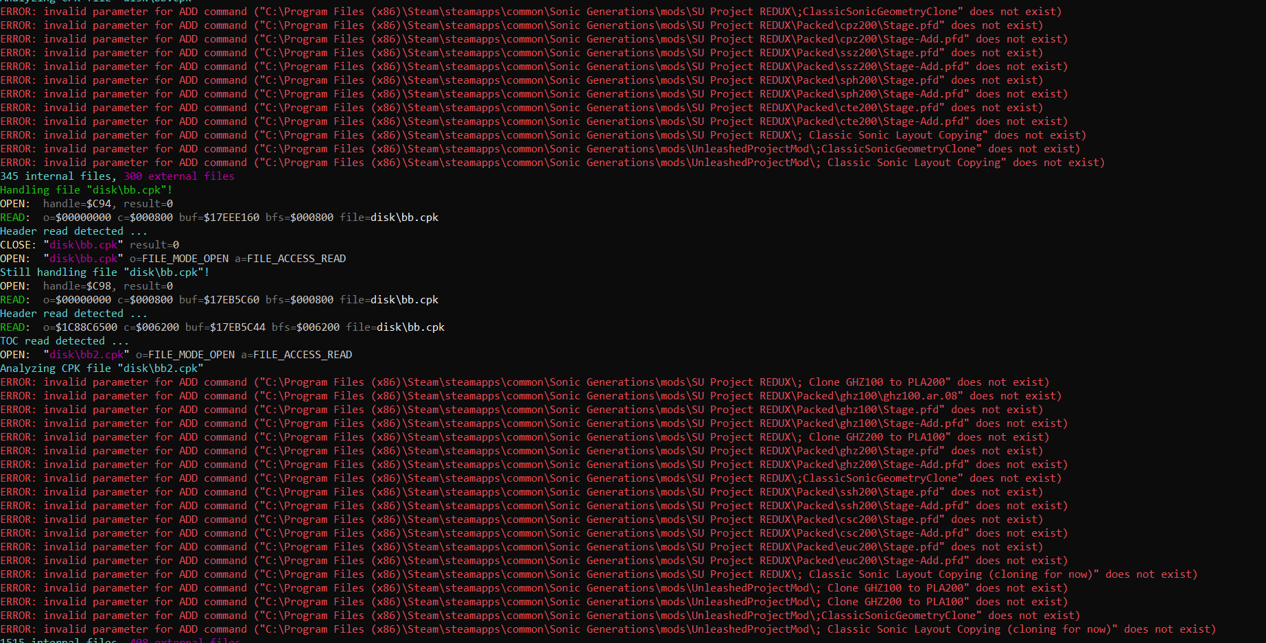 [Sonic Generations] Unleashed Project Error · Issue #405 ...