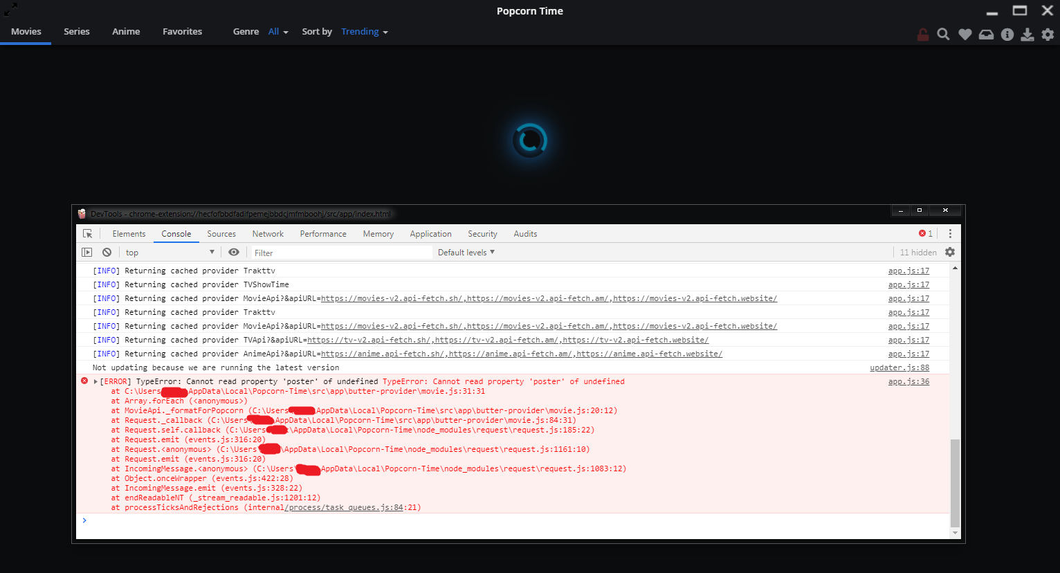 Error when loading the movie list if a movie has no images at all ...