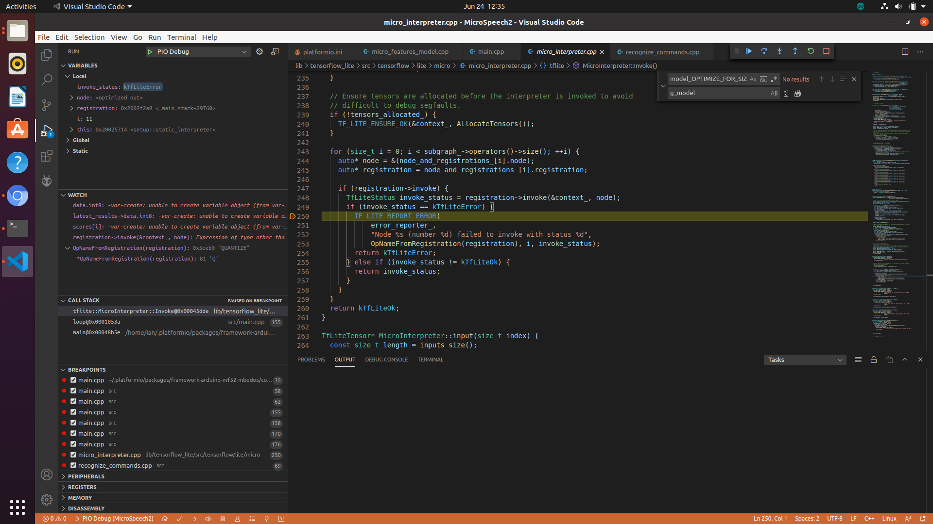 TFLite Int8 Quantization silently failing, resulting in np.float32 input dtypes in c++ library ...