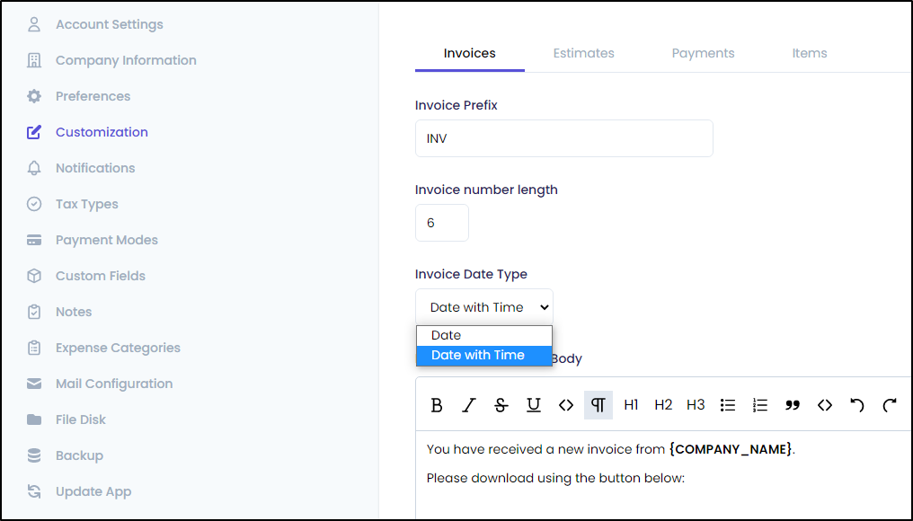 Invoice date with time · Issue #445 · crater-invoice-inc/crater · GitHub