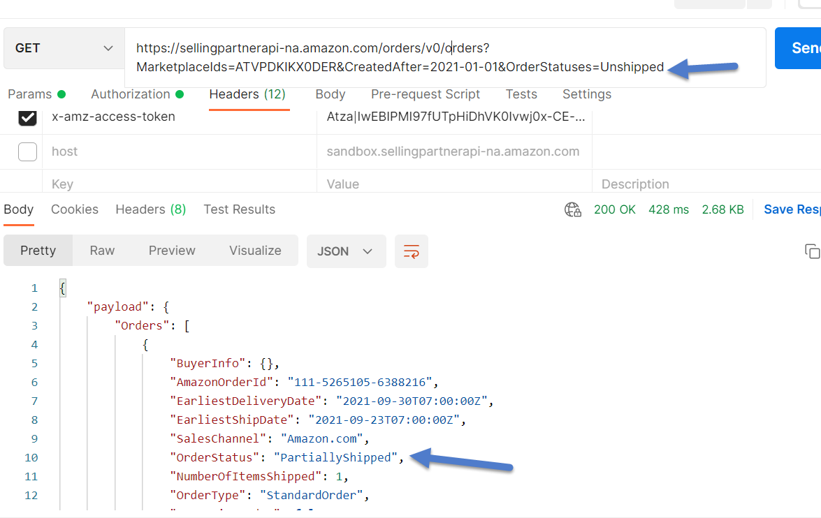 [BUG] Documentation:Seller Central API::GetOrders returning incorrect orders when called with ...