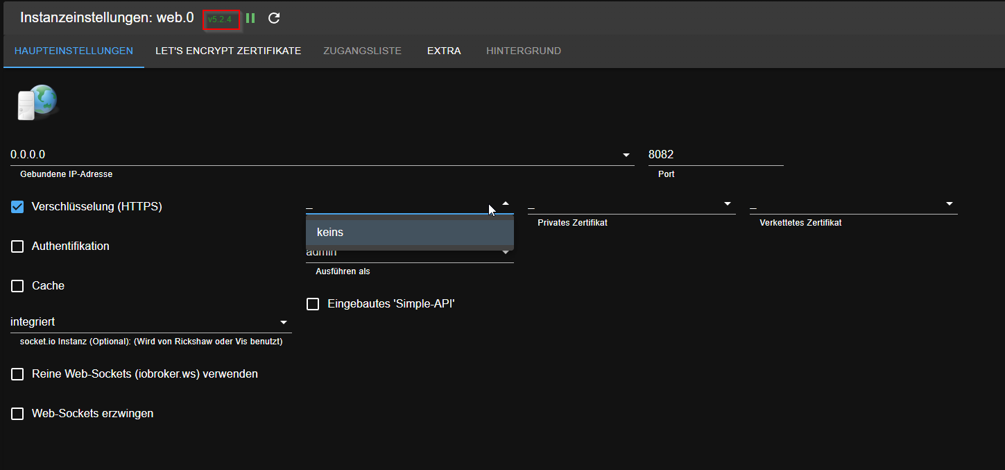 Web Not Showing Certificates Keys · Issue 1638 · Iobroker Iobroker Admin · Github