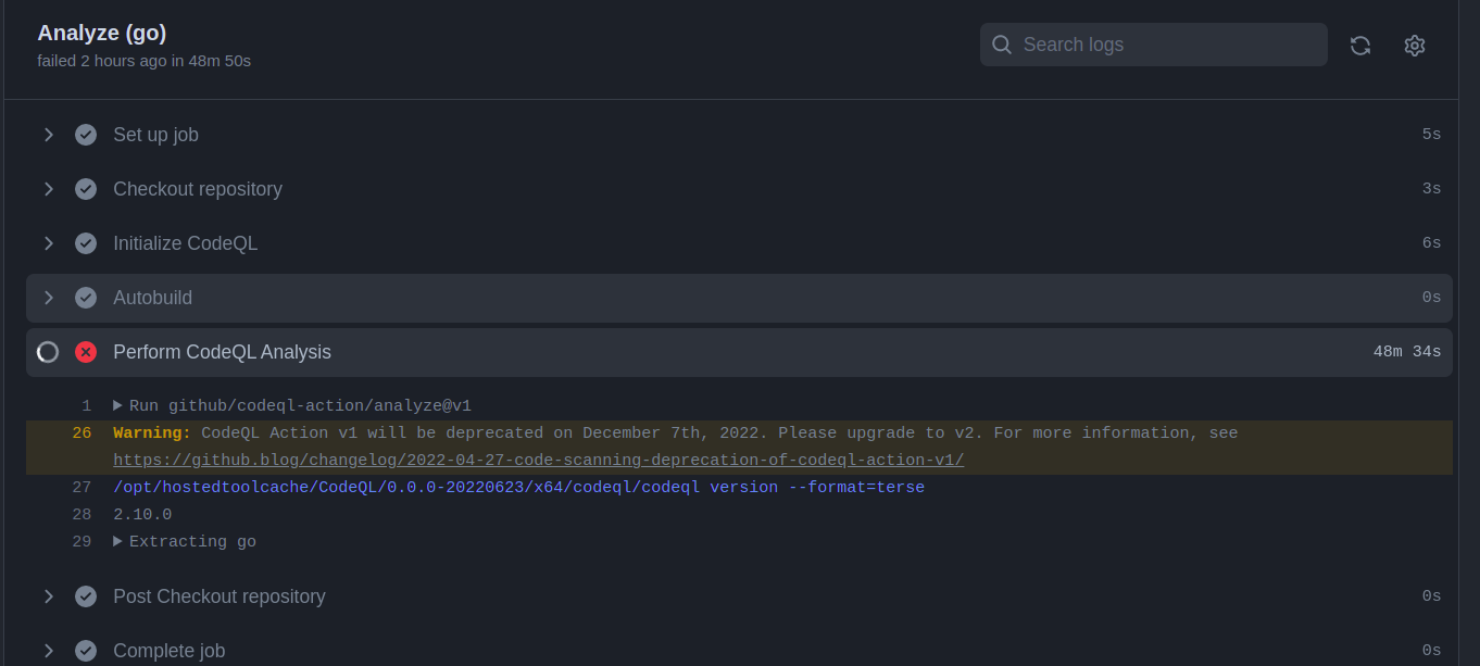 Update CodeQL version to v2 · Issue #490 · deepfence/ThreatMapper · GitHub