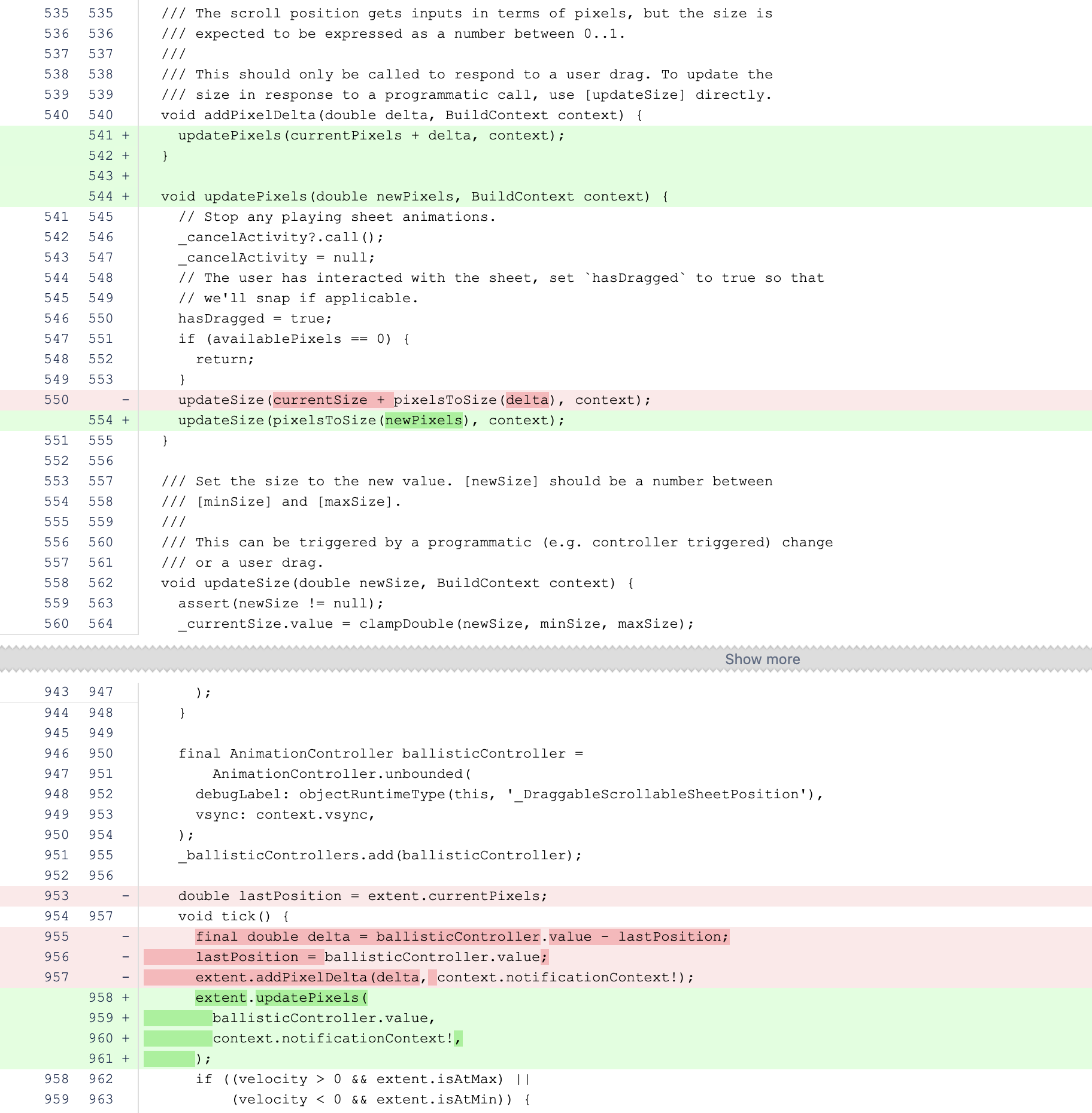 Draggablescrollablesheet Precision Issue In Updatesize · Issue
