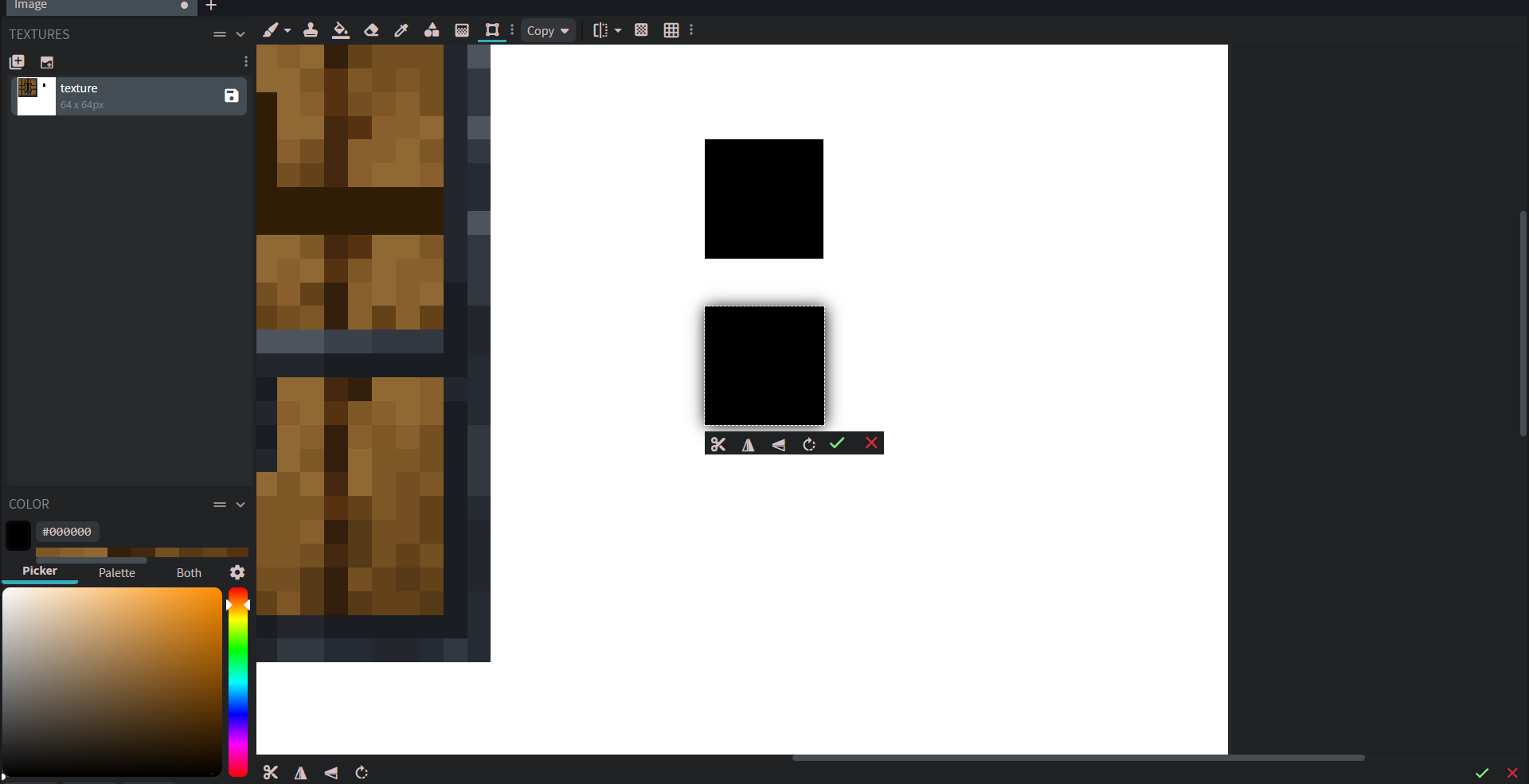 [Suggestion] [Image editor format] When using copy/paste tool, move the toolbar/relevant widgets ...