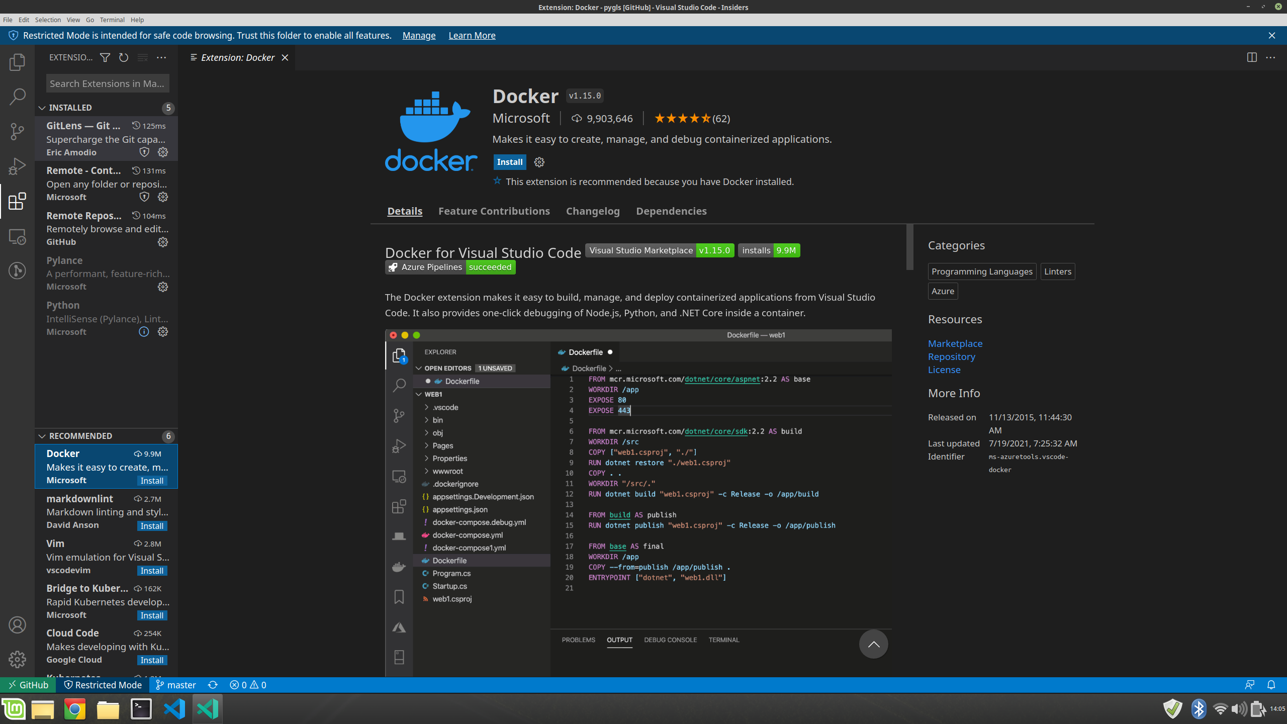 Extension Details Tab The Dates And Time Should Be On One Line · Issue 129618 · Microsoft