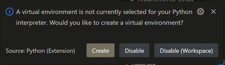 Create environment prompt triggers · Issue #22079 · microsoft/vscode-python · GitHub
