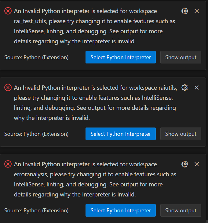 Several notifications popup as the envs get created for each workspace · Issue #22319 ...
