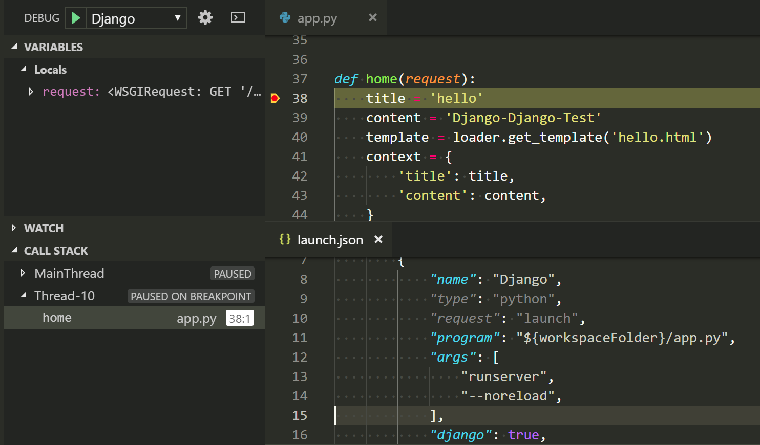 Django apps don't work without --nothreading option · Issue #1256 · microsoft/ptvsd · GitHub