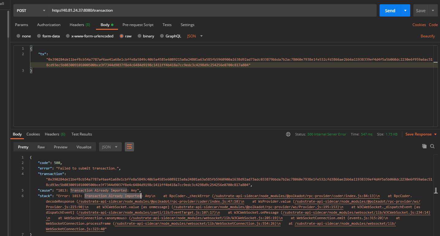 Unable to submit transaction · Issue #312 · paritytech/substrate-api-sidecar · GitHub