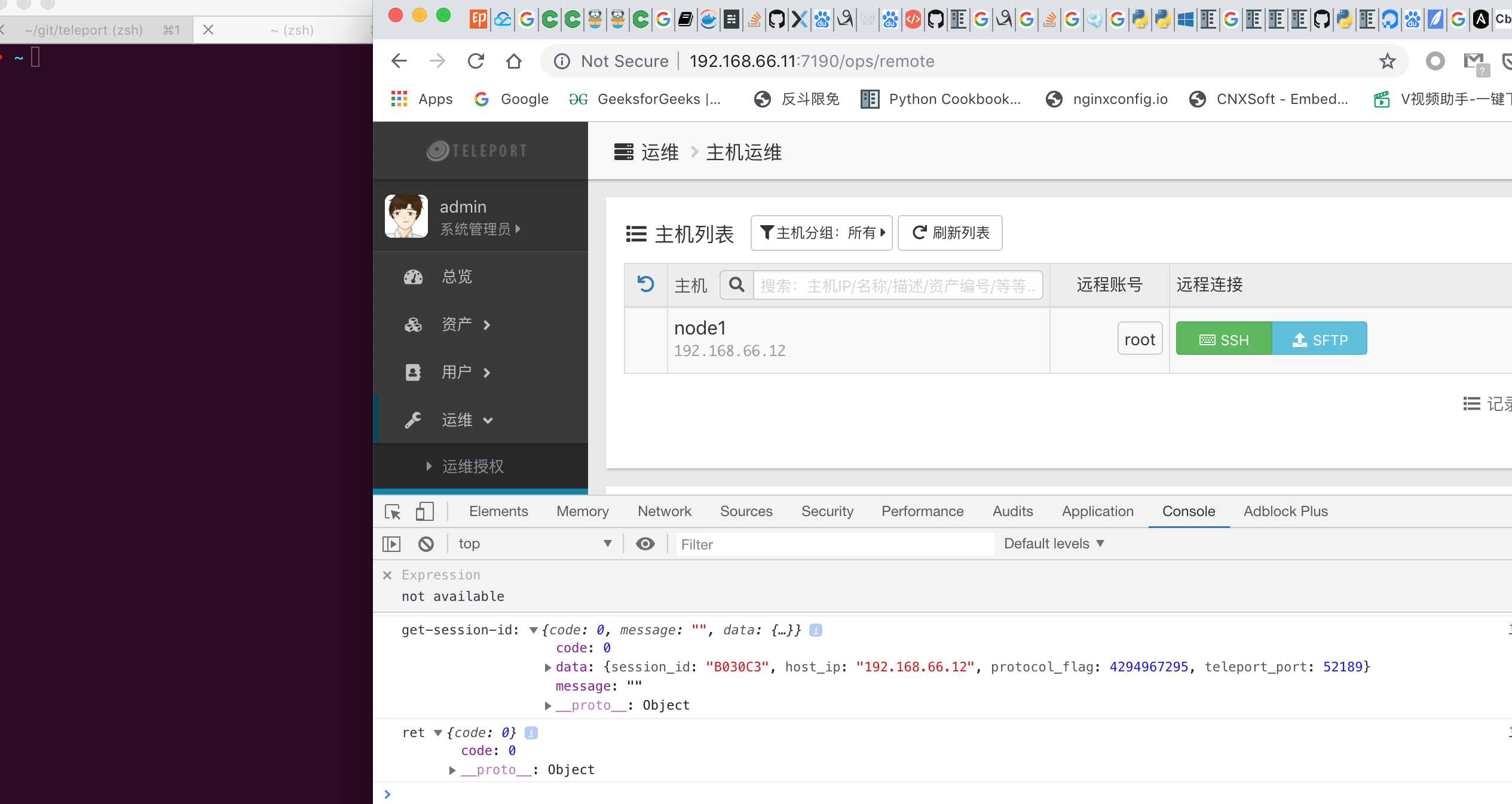 macos 10.14.5点击ssh图标后仅仅打开了终端，未执行ssh · Issue #169 · tp4a/teleport · GitHub