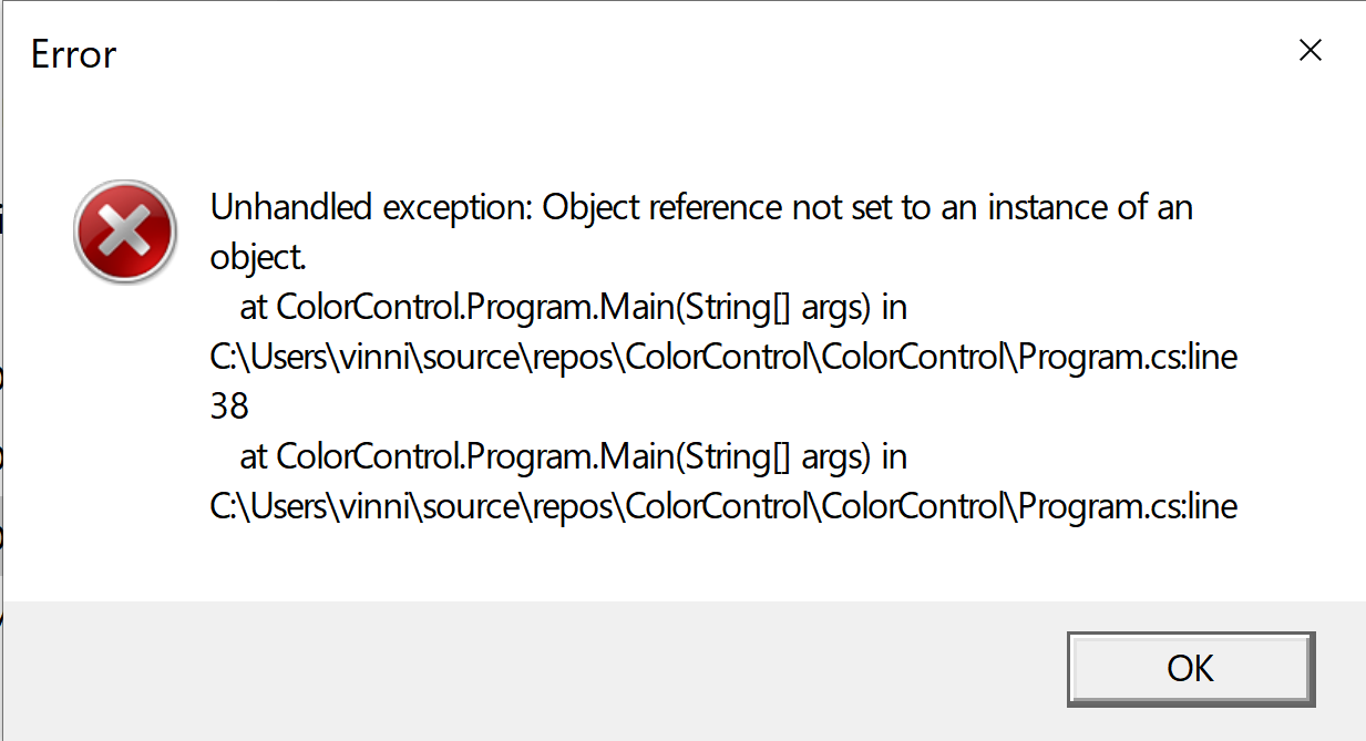 Unandled Exception with 5.5.1.0 · Issue #80 · Maassoft/ColorControl · GitHub