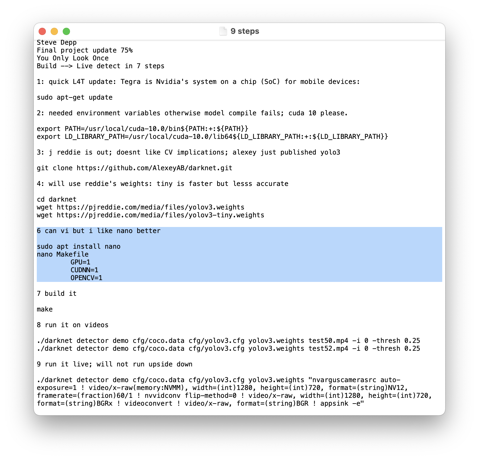 GitHub - stevedepp/YOLO_Classification_JetsonNano: tgif project: a day to create a YOLO model ...