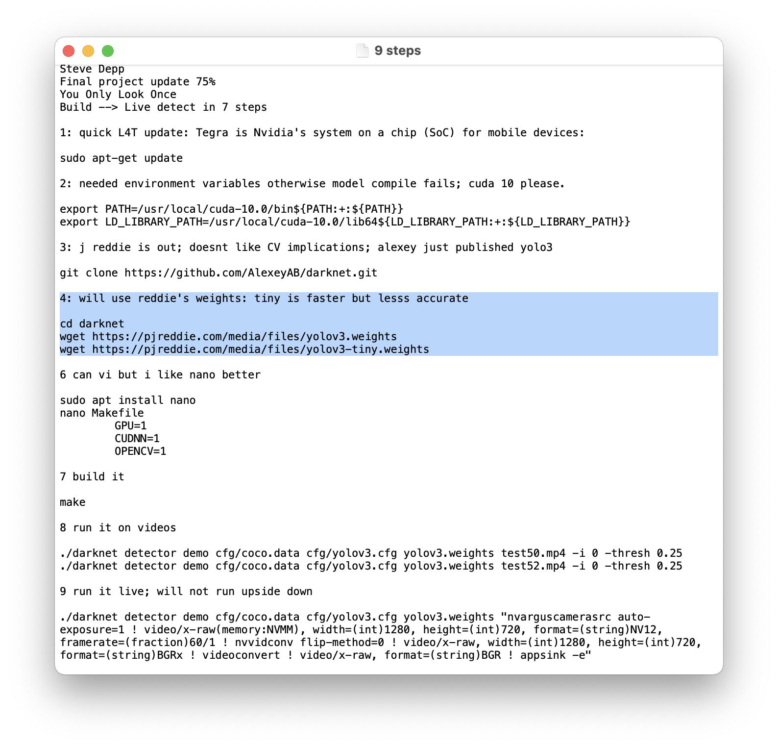 GitHub - stevedepp/YOLO_Classification_JetsonNano: tgif project: a day to create a YOLO model ...