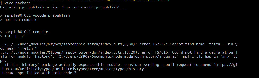 Extension error on package · microsoft vscode-discussions · Discussion ...