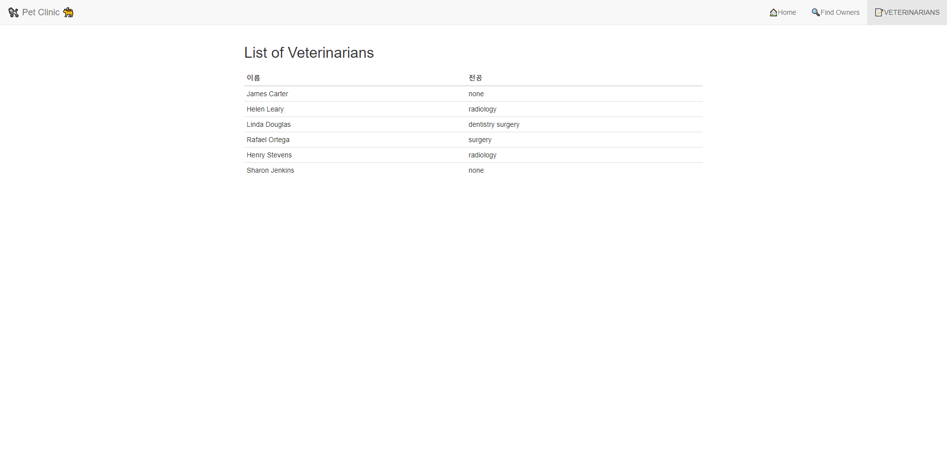 GitHub - Wooyongjeong/pet-clinic: Spring PetClinic Sample Application Clone Project