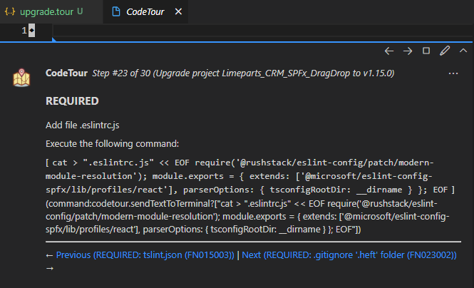 Enhancement: use content steps for creating new files in spfx tour upgrade report · Issue #1619 ...