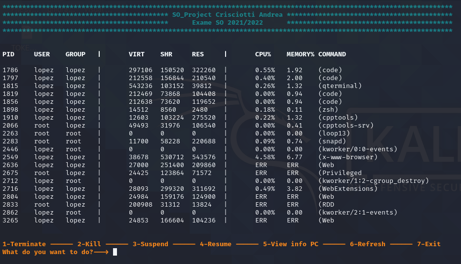 GitHub - AndreaCrisciotti/SO_Project: Project for couse Sistemi Operativi