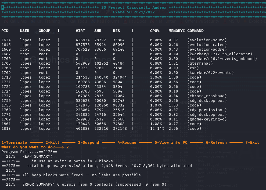 GitHub - AndreaCrisciotti/SO_Project: Project for couse Sistemi Operativi