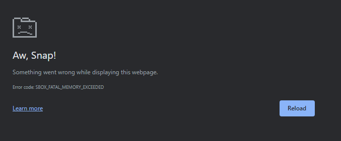 Error code: SBOX_FATAL_MEMORY_EXCEEDED when opening maintenance sub-menus · Issue #212 ...