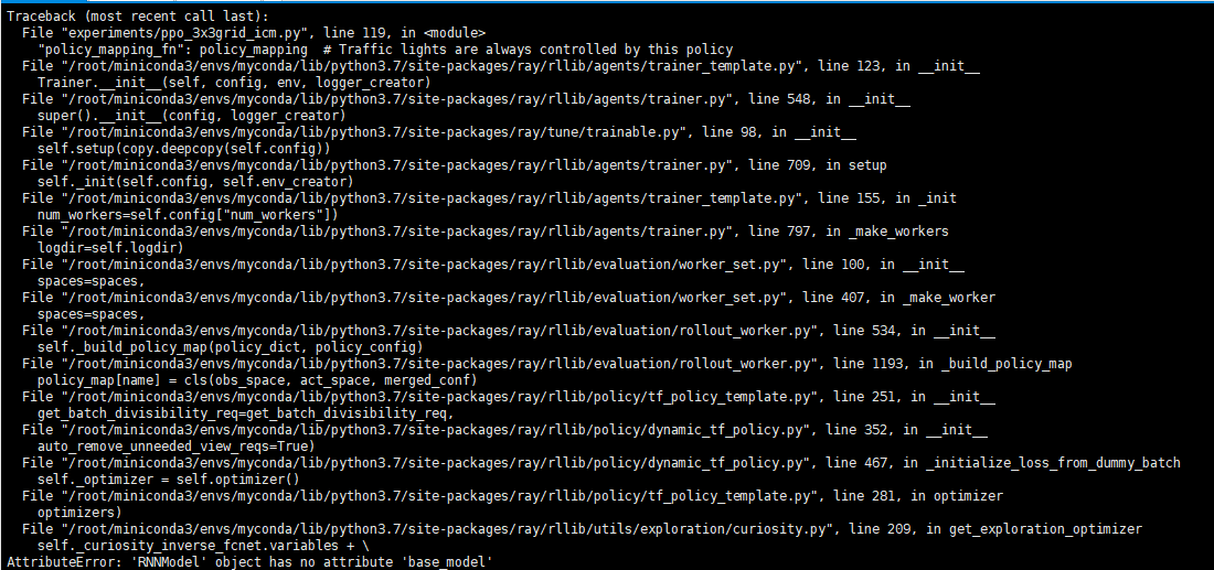 [RLlib] 'RNNModel' object has no attribute 'base_model' (for curiosity ...