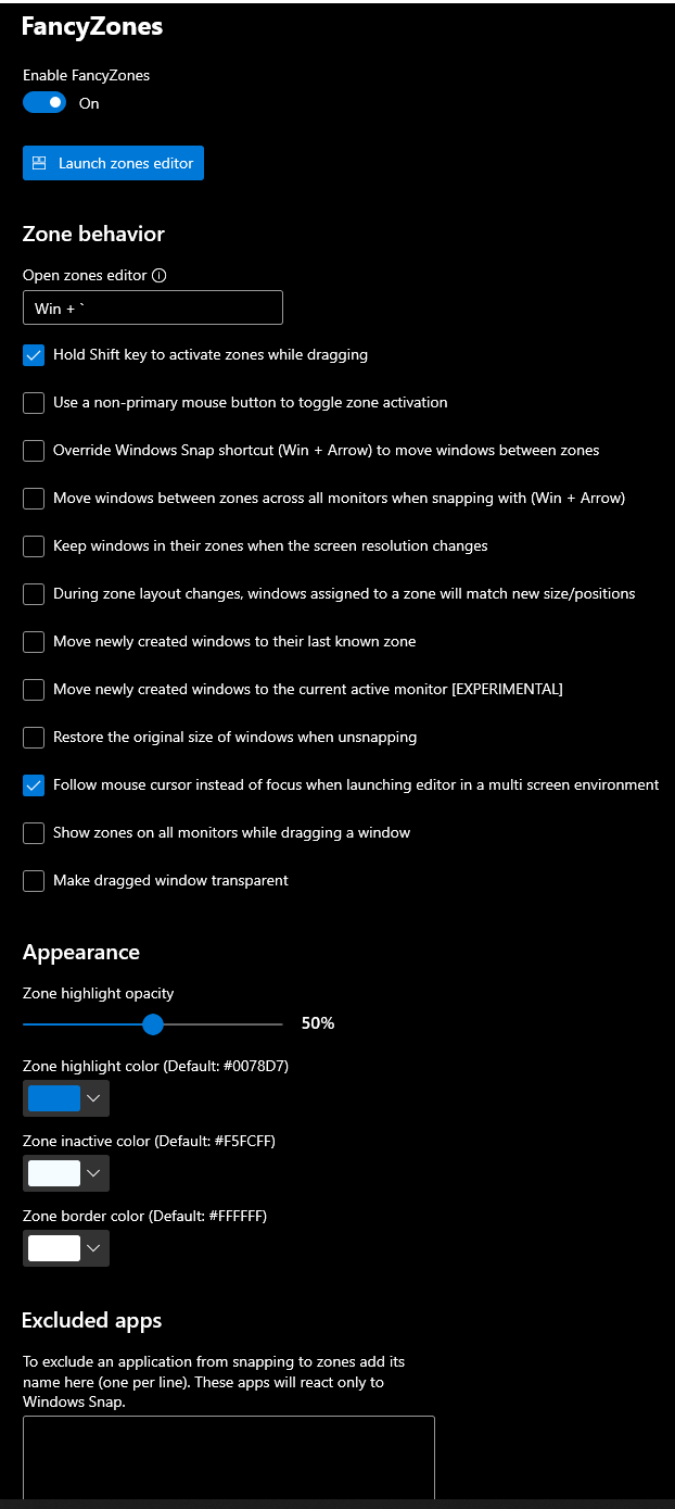 FancyZones - Default shortcut not opening zones editor · Issue #5819 · microsoft/PowerToys · GitHub