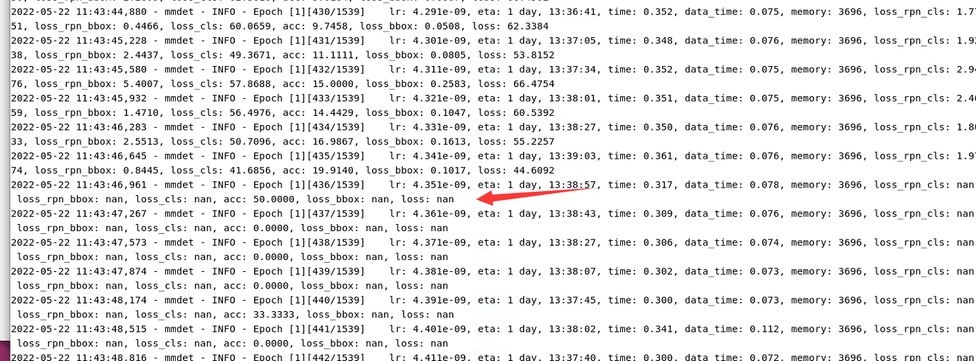 The loss turns to Nan while traing on faster rcnn/detr/deformable detr and so on · Issue #8024 ...